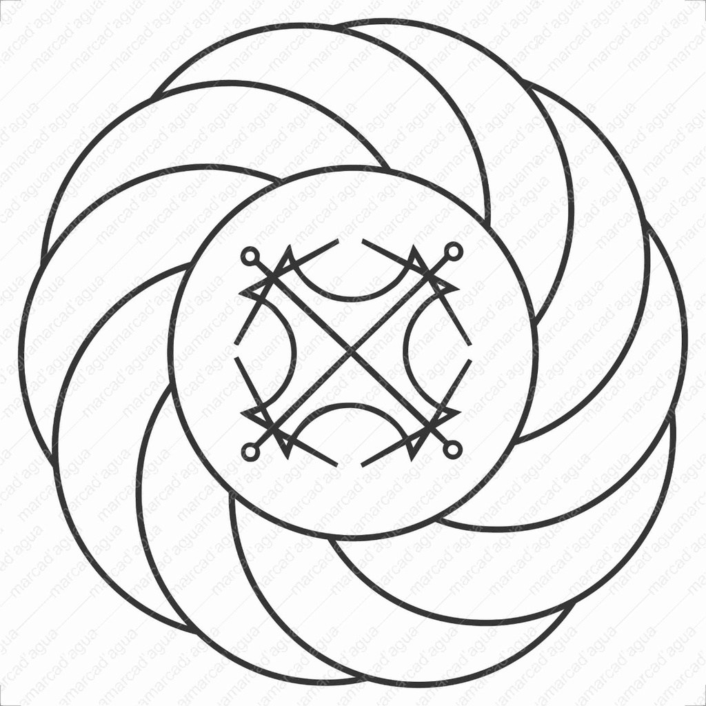 Placa Gráfico Turbilhão com Sol ou Vesica Piscis pvc 25x25cm, 20x20 cm ...