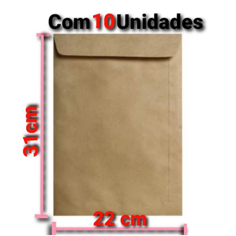 Kit Envelopes Kraft 29x31 cm Para documentos, curriculos. | Shopee Brasil