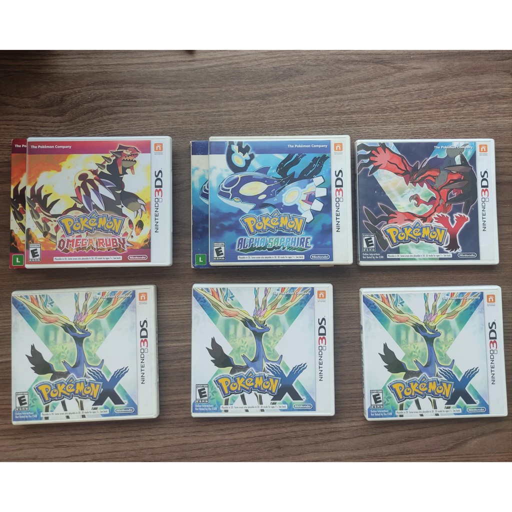 Jogos de Nintendo 3DS Pokémon X/Y, Alpha Sapphire / Ômega Ruby, Ultra Sun/Ultra Moon | Shopee Brasil