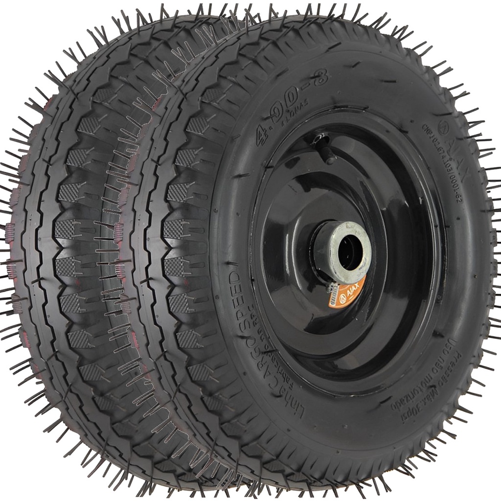 Kit 2 Pneu 400x8 Completo Carga 200Kg Carrinho Plataforma Carga ...