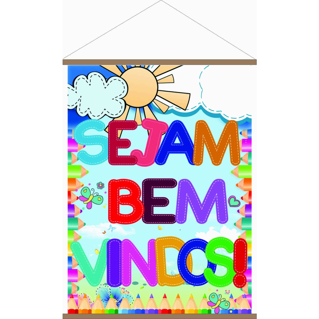 banner escolar sejam bem vindos tamanho 60x80 | Shopee Brasil