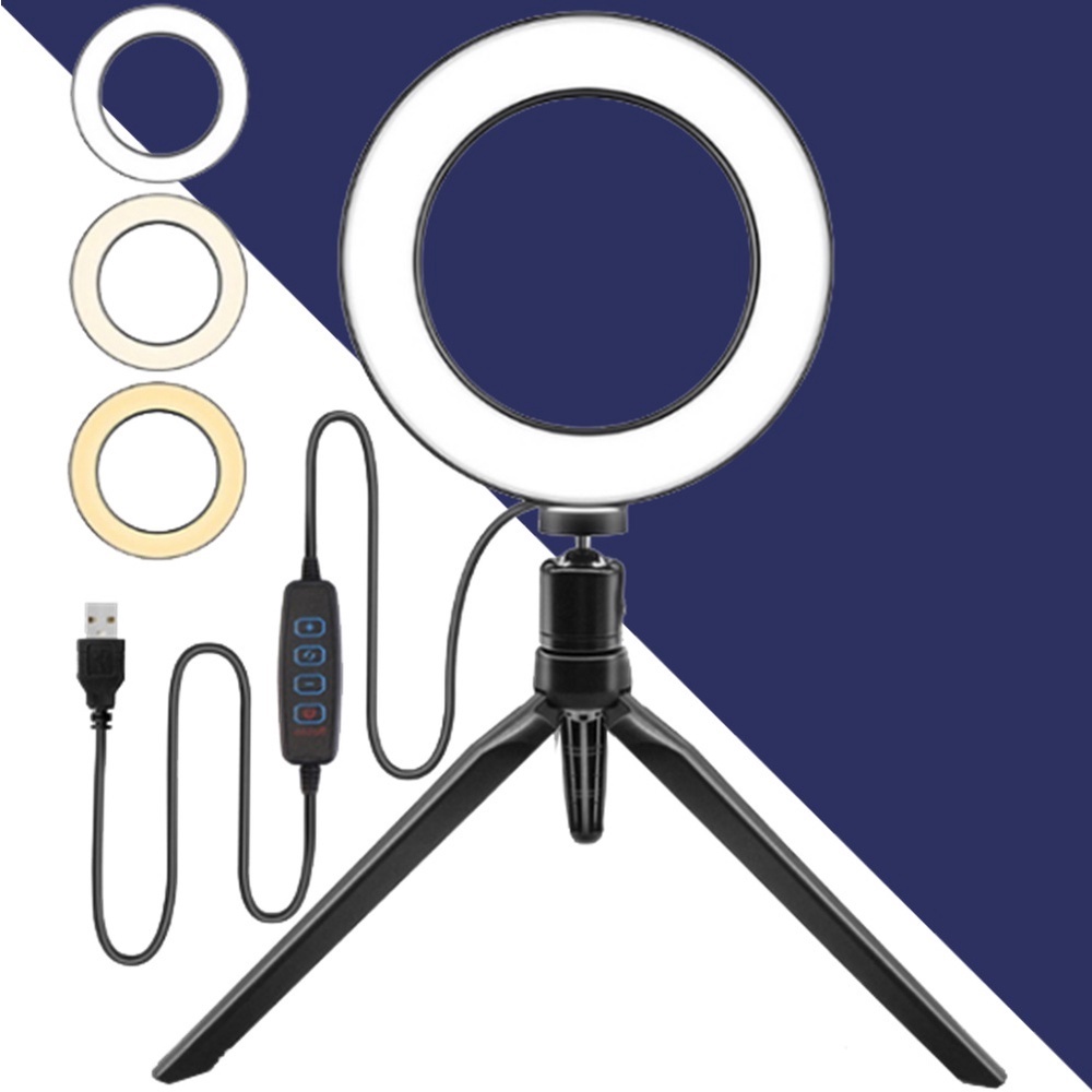 Anel Luz Led 16cm usb Tripé Ring Light | Shopee Brasil