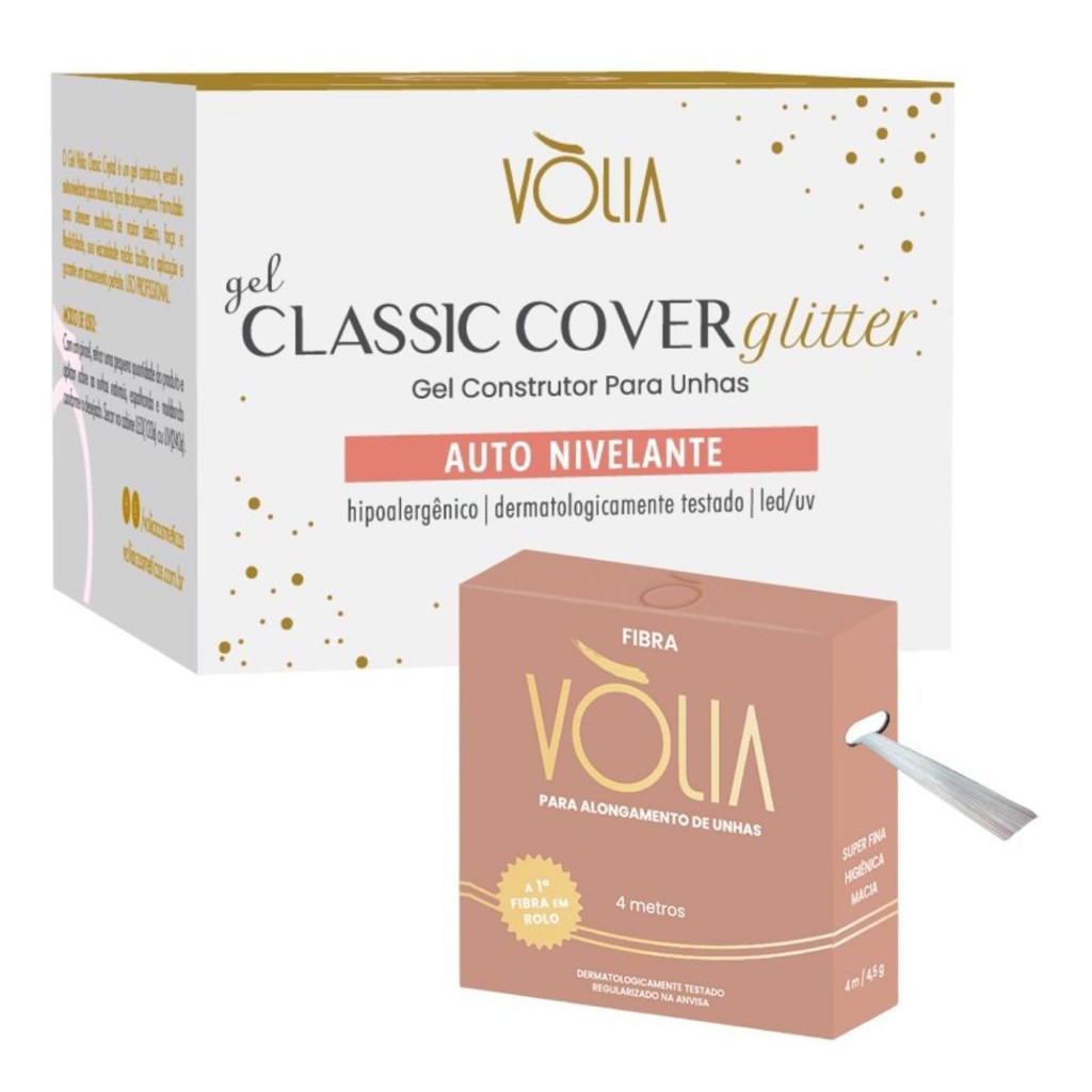 Kit Gel Volia Cover Glitter 24g + Fibra De Vidro Rolo 4m | Shopee Brasil