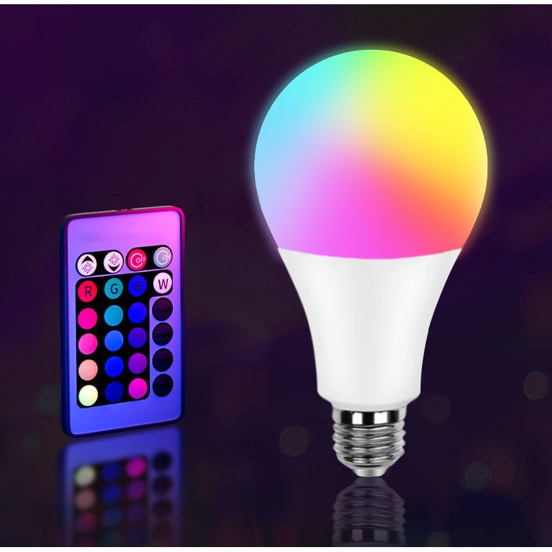 Lampada Led Bulbo RGB 15w Bocal E27 COM Controle Remoto LUATEK | Shopee ...
