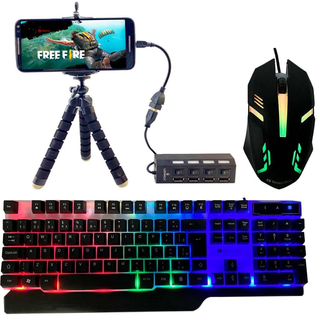 Mobilador Completo Barato, Kit Gamer Teclado E Mouse Para Celular ...