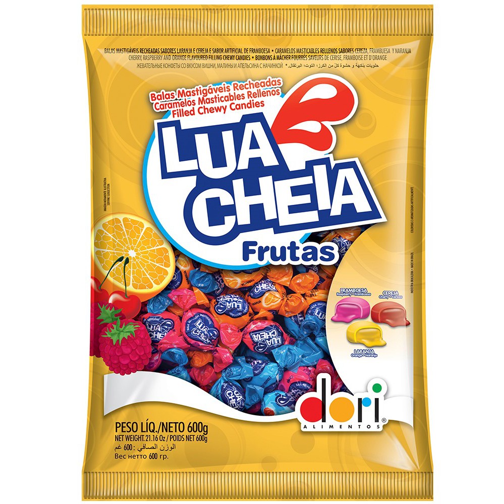 Bala Lua Cheia Frutas 600g Dori Recheada Mastigável | Shopee Brasil
