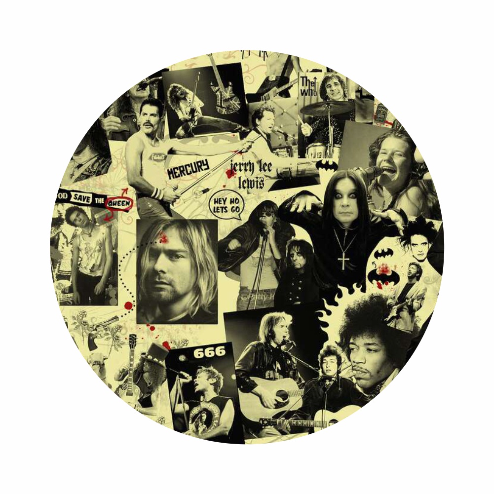 Painel De Festa Redondo Sublimado Tema Rock | Shopee Brasil