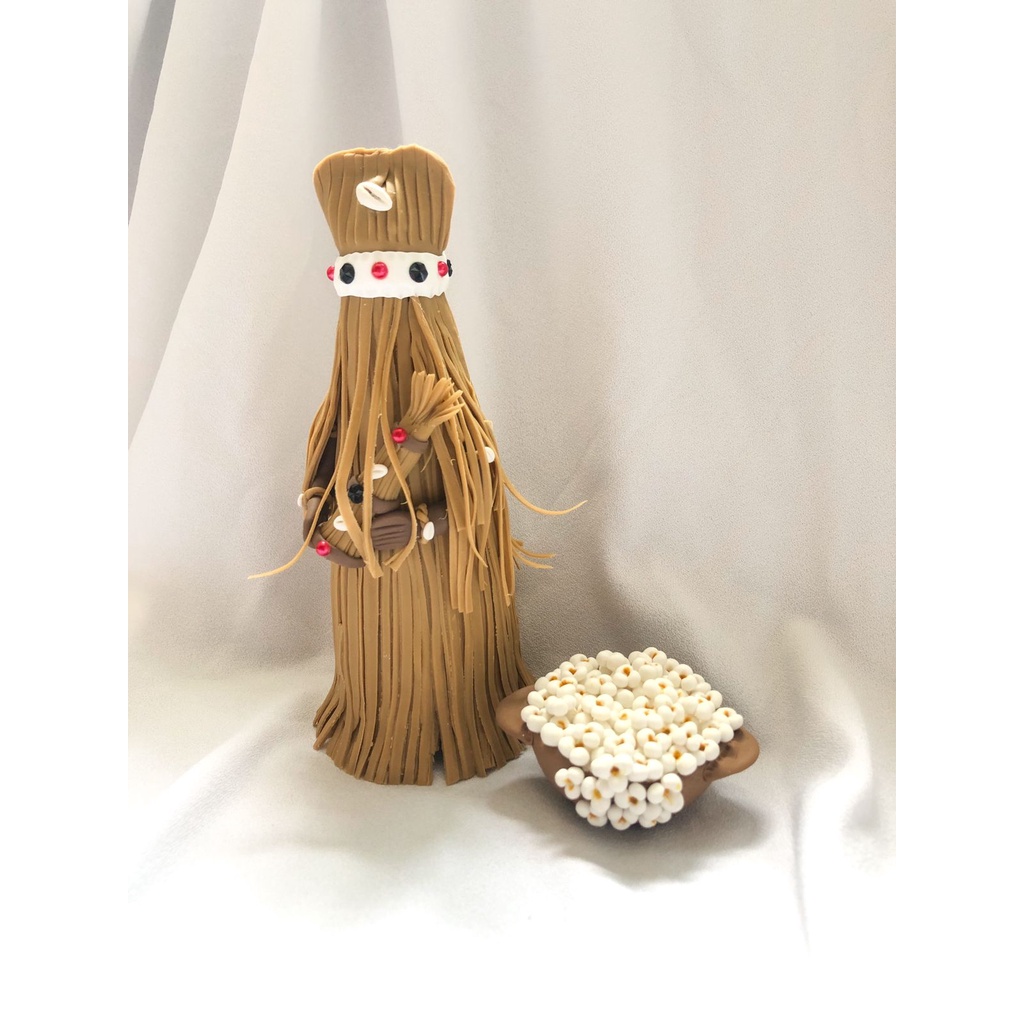 Estátua Obaluaê / Omolu + bailaio de omolu / obaluaê em Biscuit ...