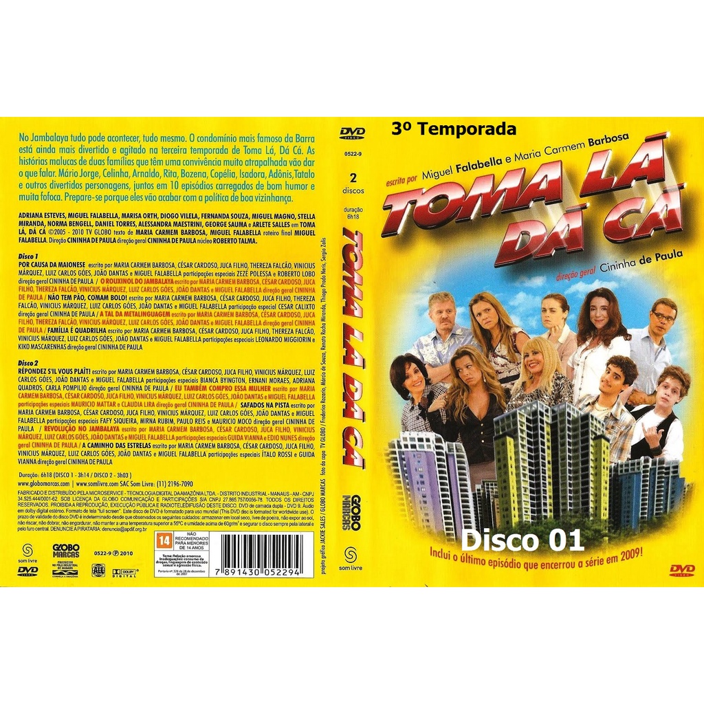Dvd Toma Lá Da Cá - 3ª Temporada Completa - Nacional - 05 Discos ...