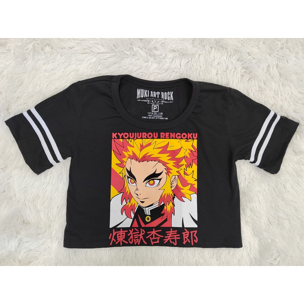 Cropped camisa Demon slayer- Kyojuro Rengoku | Shopee Brasil