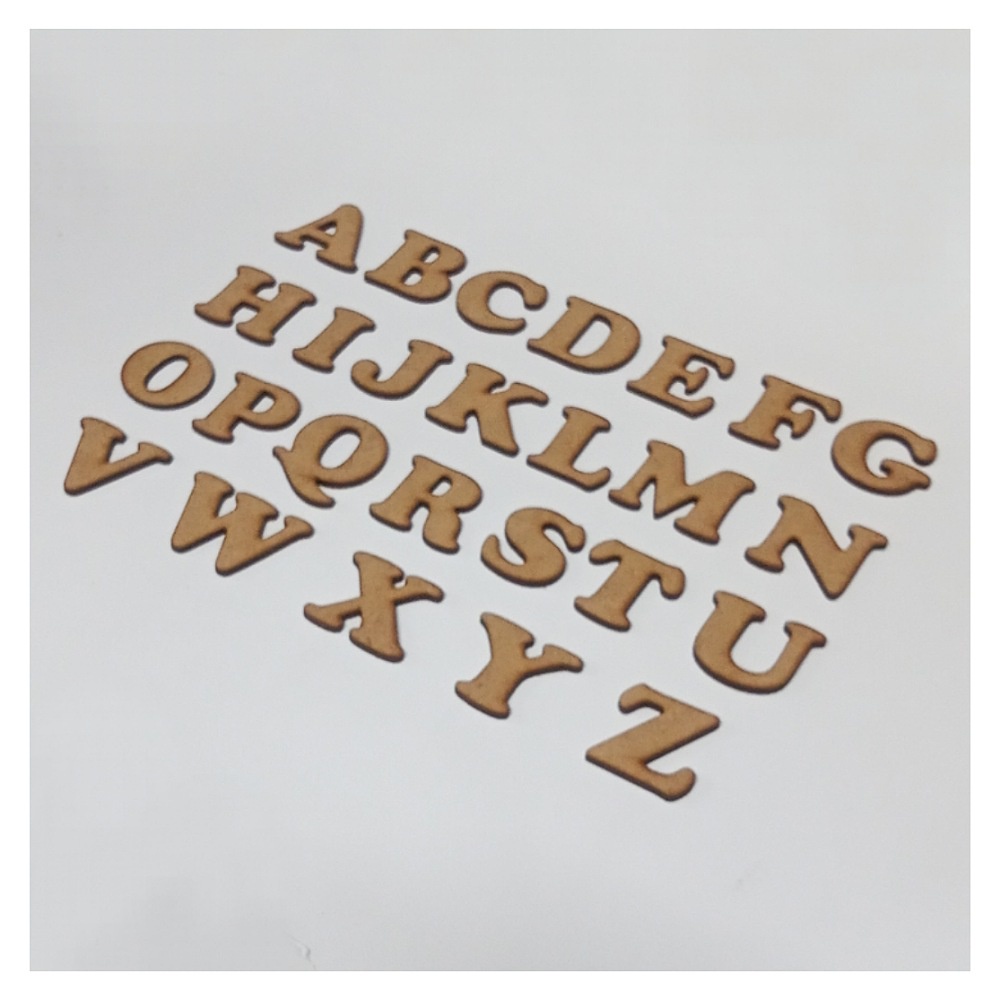 Letras mdf cru recortadas a laser - fonte cooper black - 3 cm de altura ...