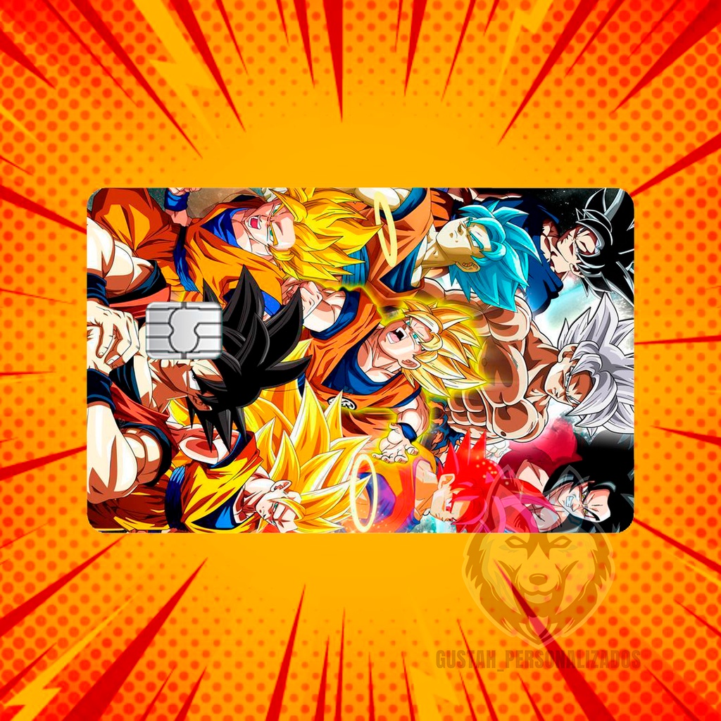 Adesivo para Cartão de Crédito e Débito, Skin com o tema Dragon Ball Z ...