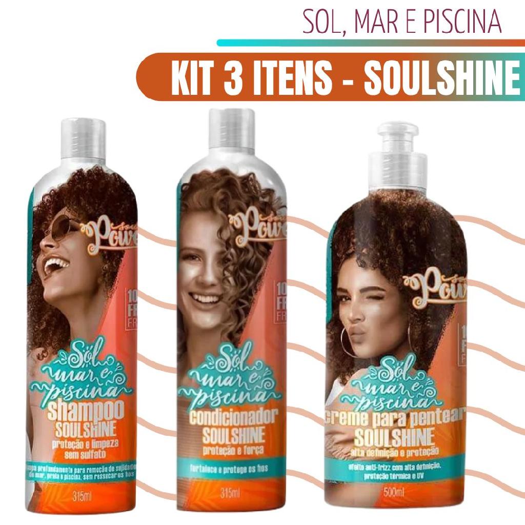 Kit Completo Soul Power Shampoo Condicionador Creme de Pentear Sol ...