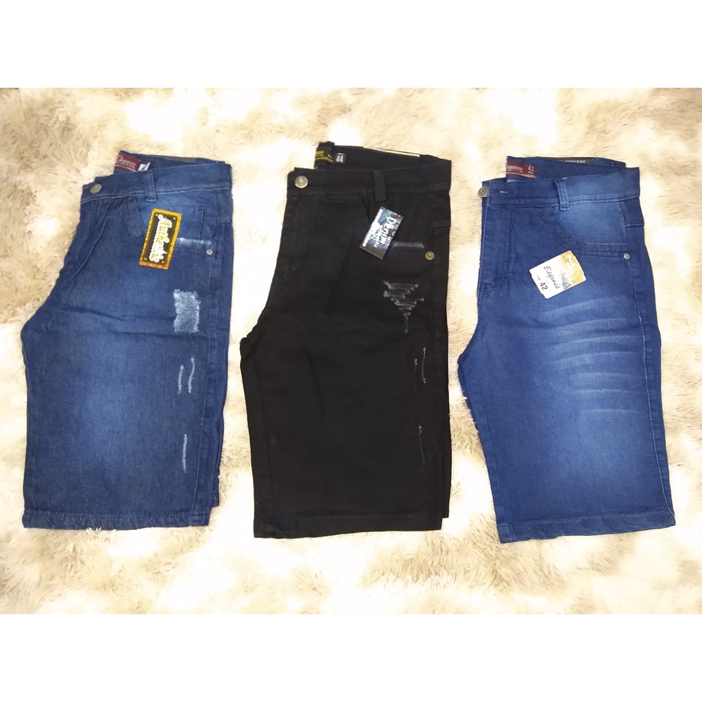 Kit 3 Bermuda Jeans Masculina | Shopee Brasil