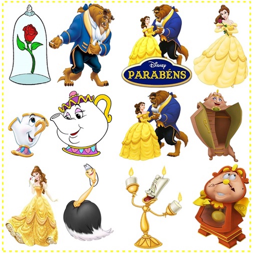 A Bela E A Fera - 10 Displays De Festa De 20cm Totens | Shopee Brasil