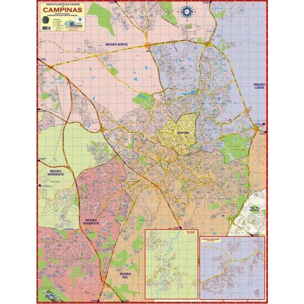 Mapa Campinas Politico Cidade Ruas Bairros Geografico Rotas Guia ...