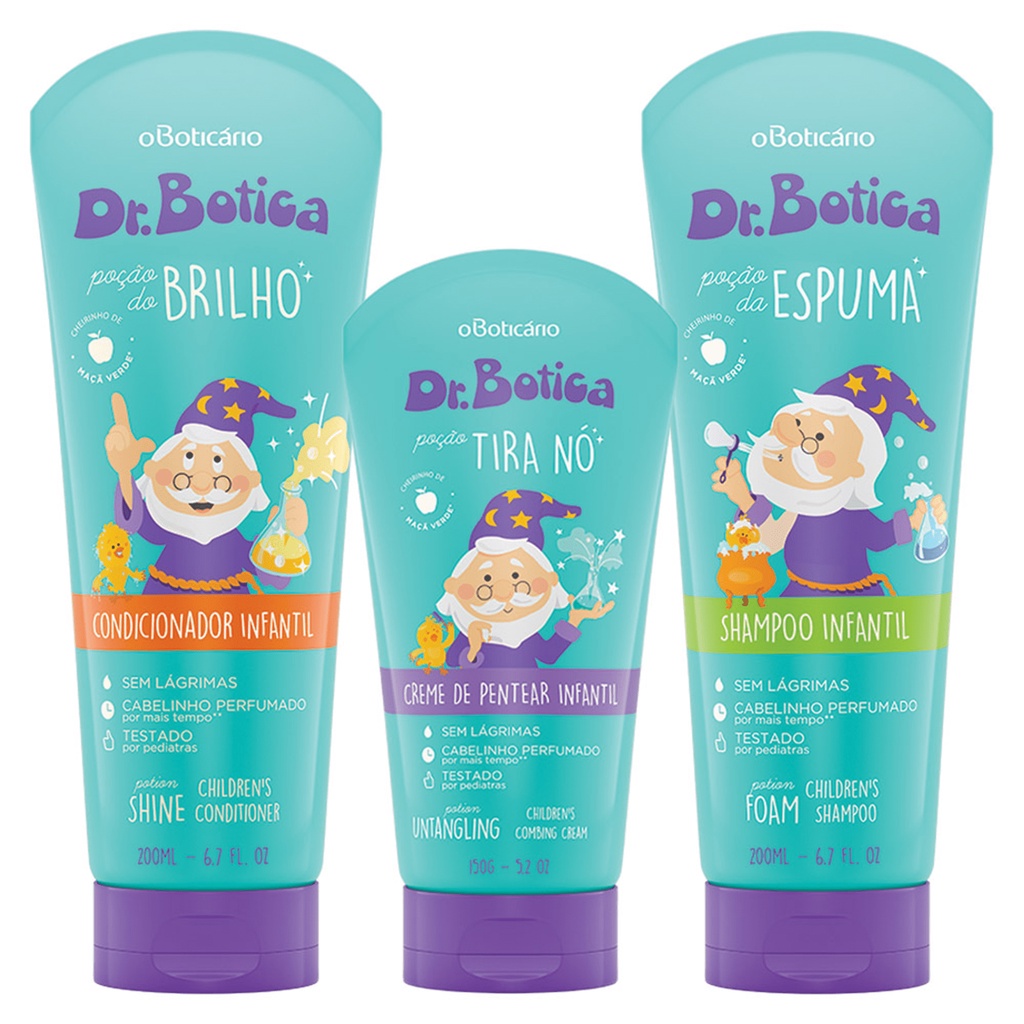 Dr. Botica: Shampoo + Condicionador + Creme de Pentear | Shopee Brasil