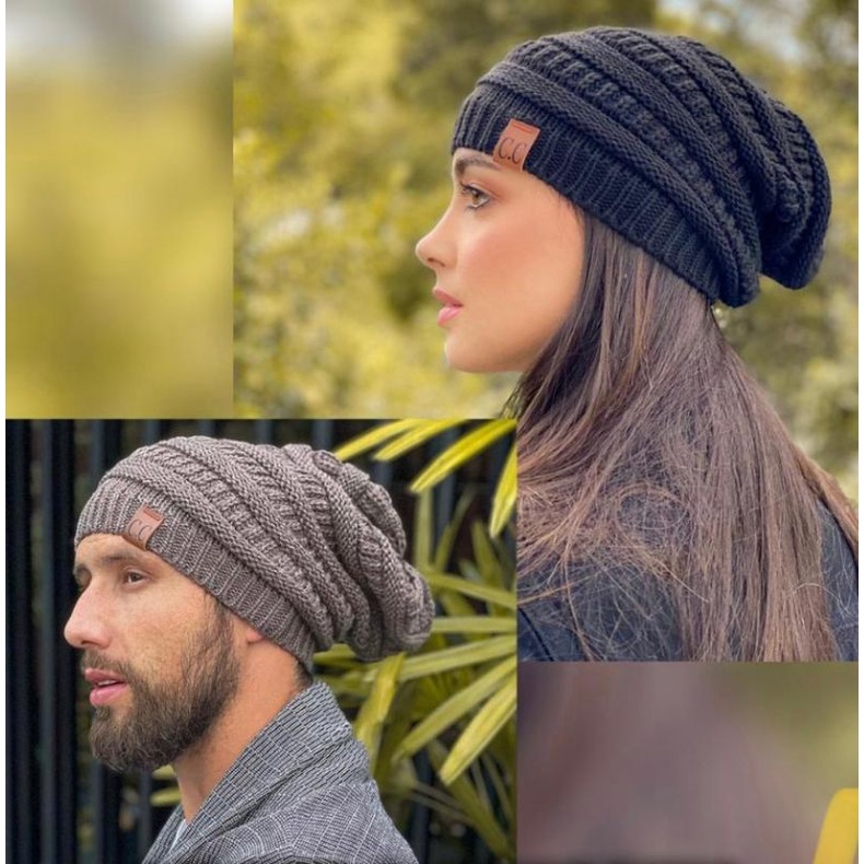 Touca gorro tricot unissex | Shopee Brasil