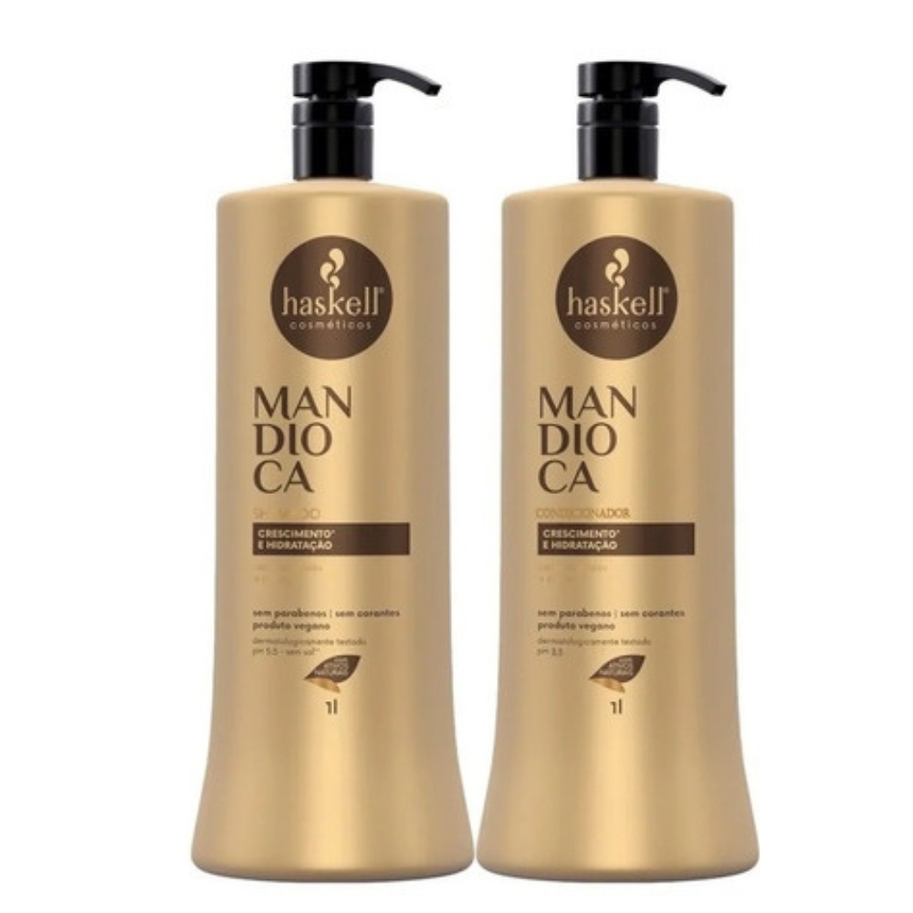 Kit Haskell Mandioca Shampoo + Condicionador 1L | Shopee Brasil