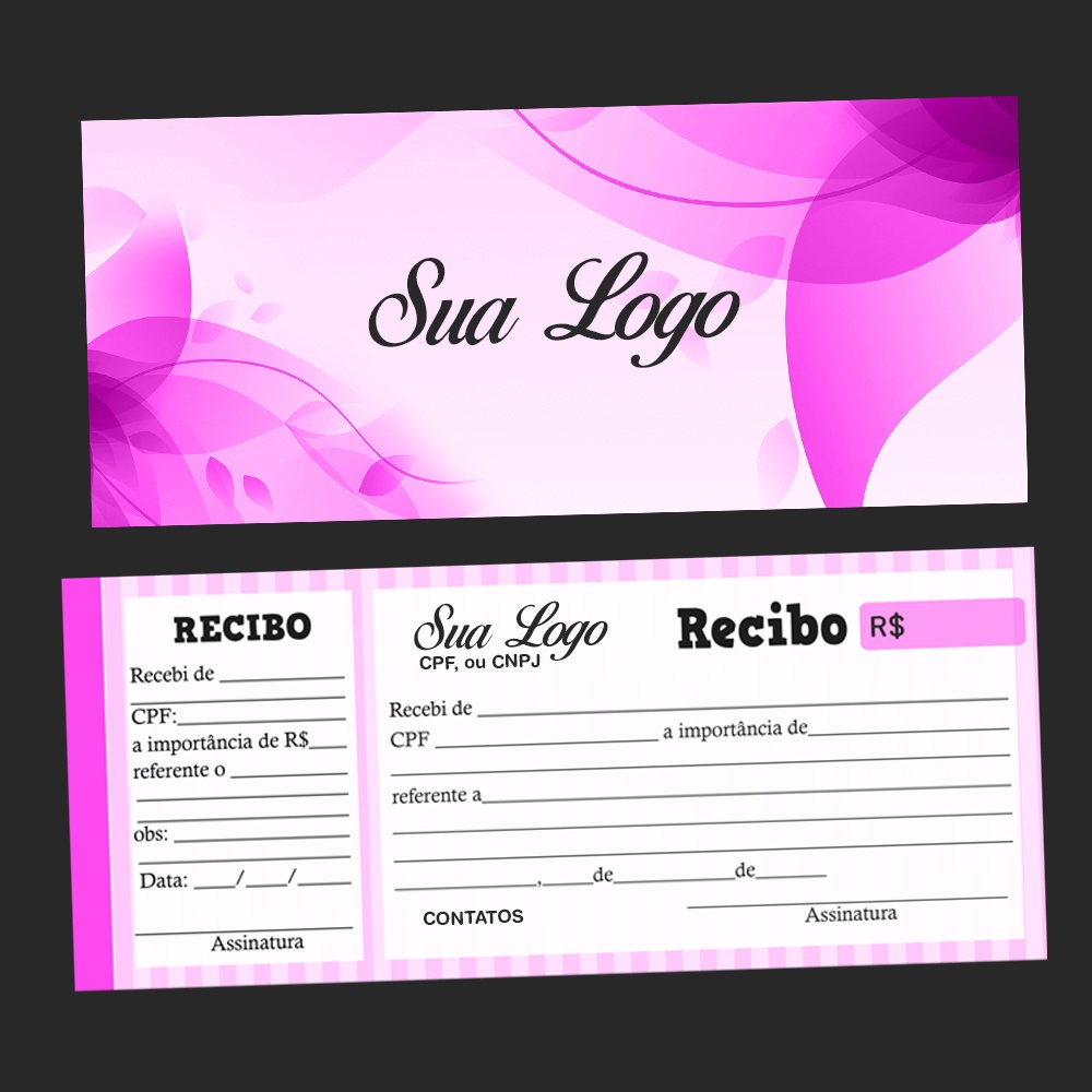 Talão de Recibo Personalizado Bloco único com 100 folhas | Shopee Brasil