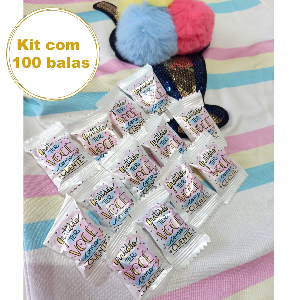 100 Balas Personalizadas Mimo Brindes para cliente com frase Empresa e Eventos | Shopee Brasil