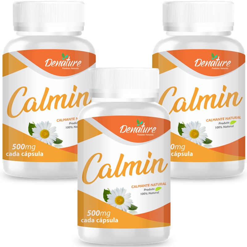 Kit 3x Calmin 500mg 100 Cápsulas Denature | Shopee Brasil