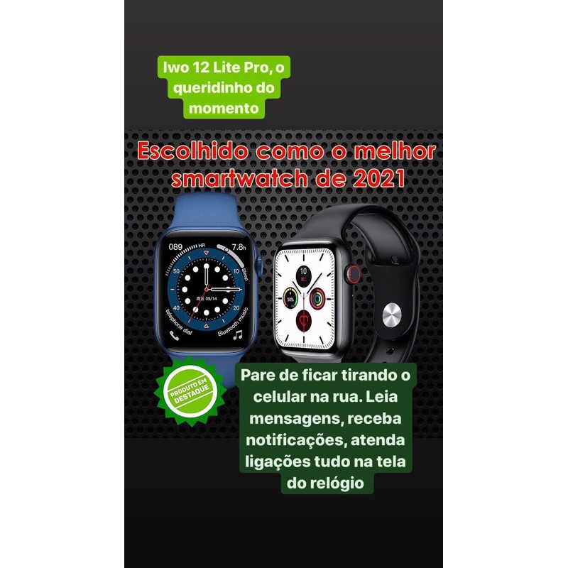 Smartwatch Iwo 12 Lite Pro | Shopee Brasil