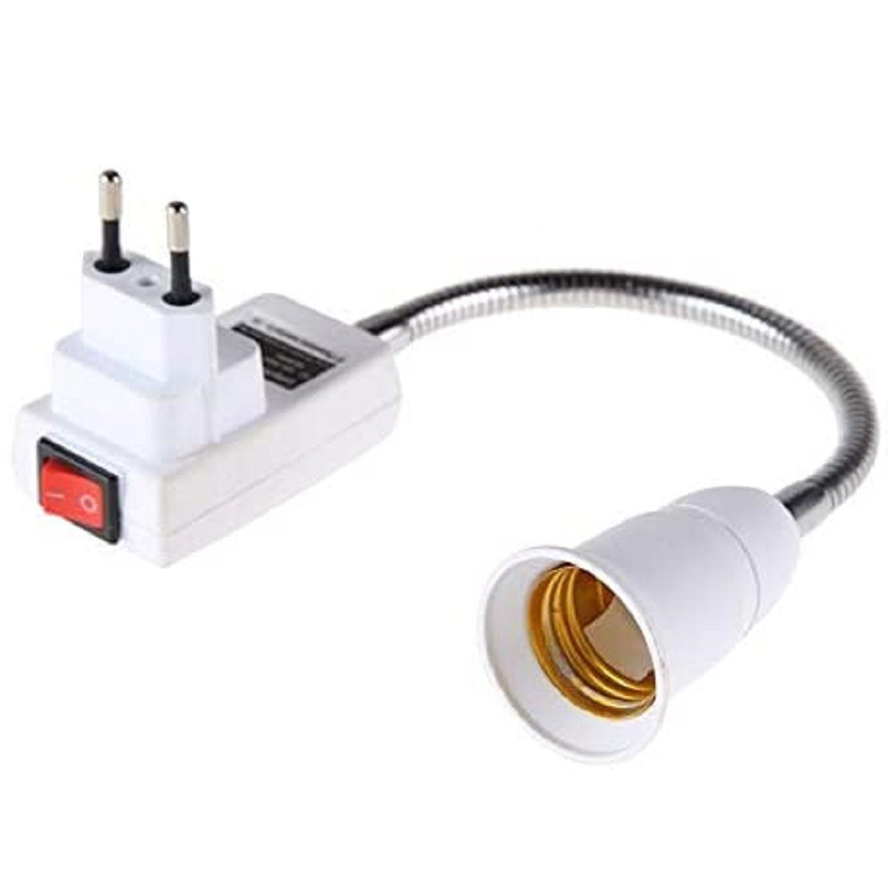 Soquete 60cm Haste Flexível Lâmpada Interruptor Tomada Luminária E27 ...