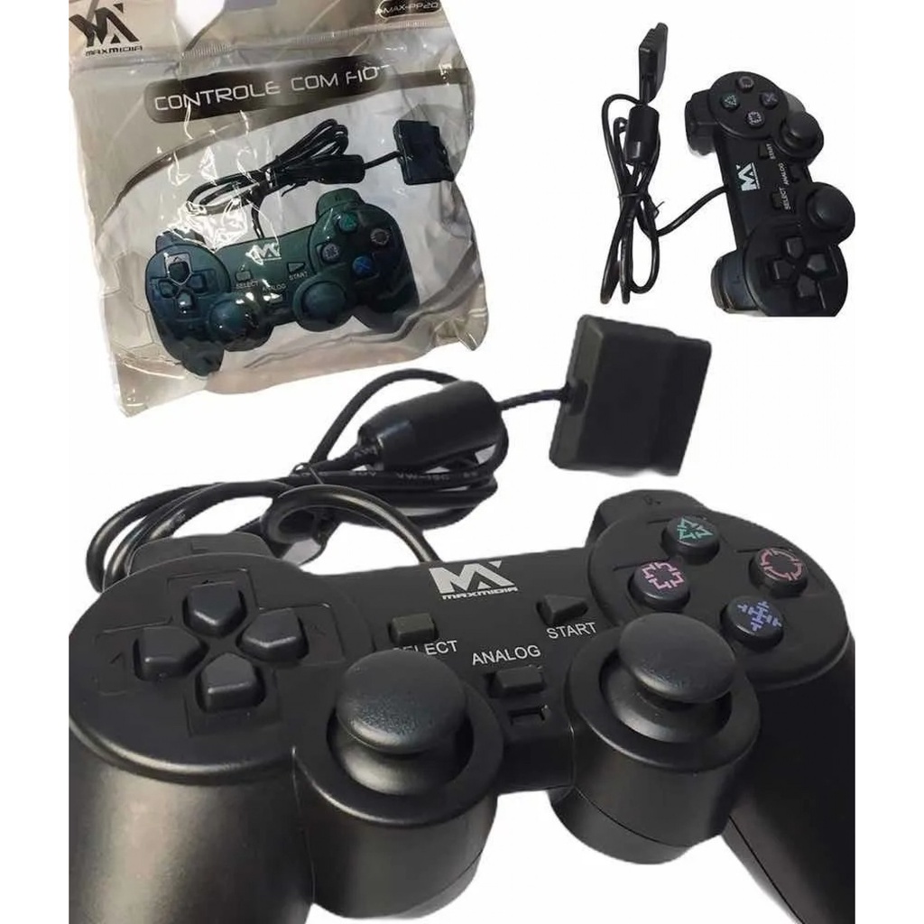 Controle Playstation 2 - Vibra Dual Shock PS1 e PS2 + JOGO COLEÇÃO 7. ...