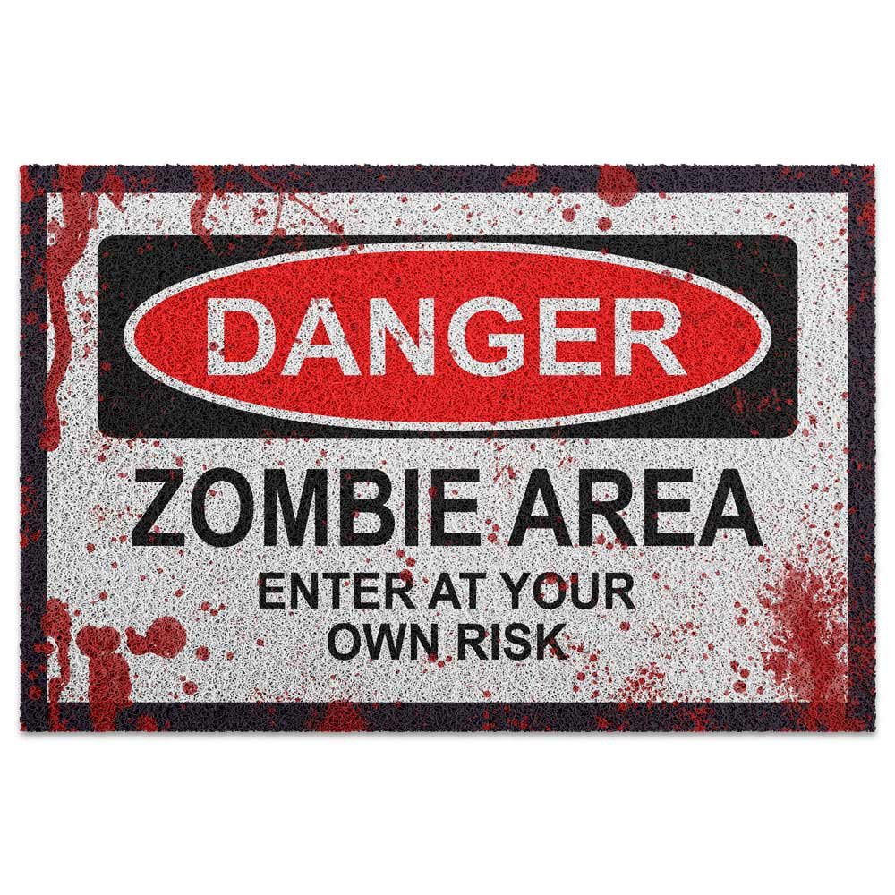 Capacho em Vinil Danger Zombie Area - 60 x 40cm | Shopee Brasil
