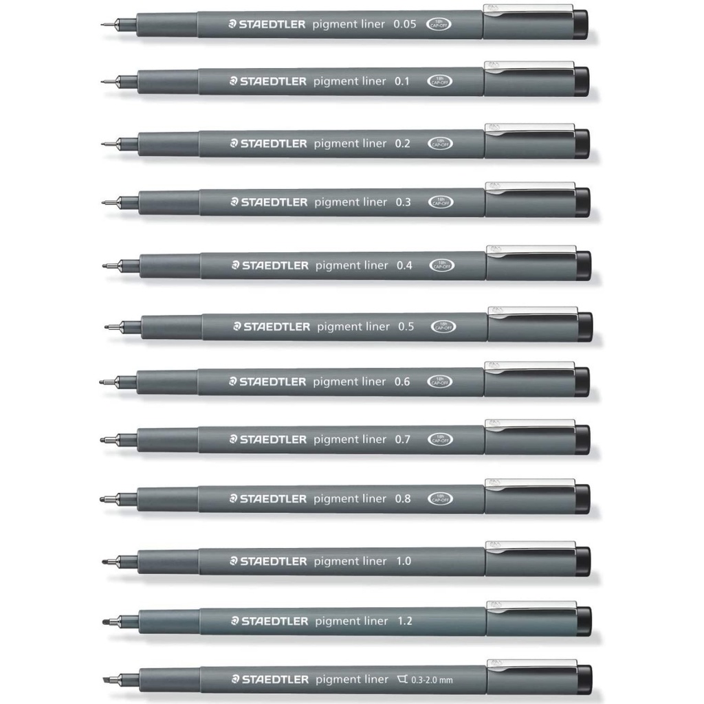 Caneta Técnica Pigment Liner STAEDTLER 12 Pontas Nanquim | Shopee Brasil