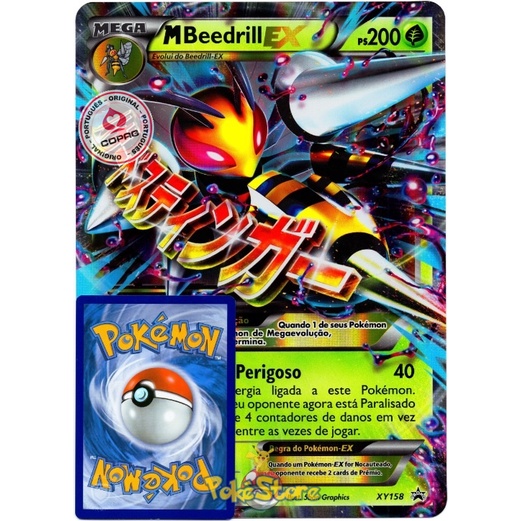 Carta Gigante Pokemon Mega Beedrill EX Português Card Original Copag ...