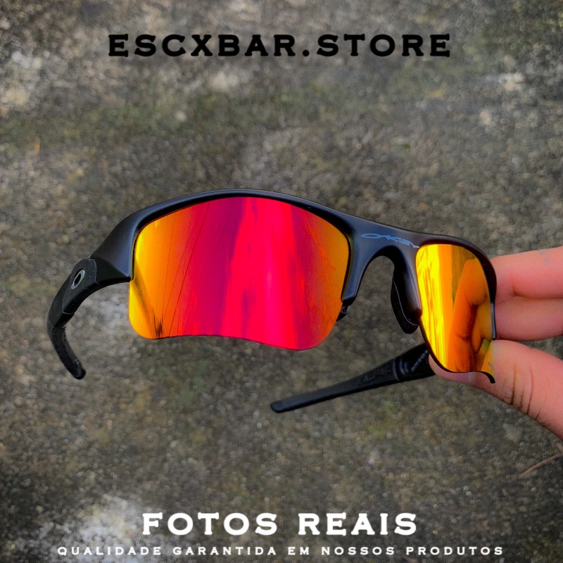 Óculos Flak One Importada Preta Vermelha Lente Ruby! Qualidade! Envio ...