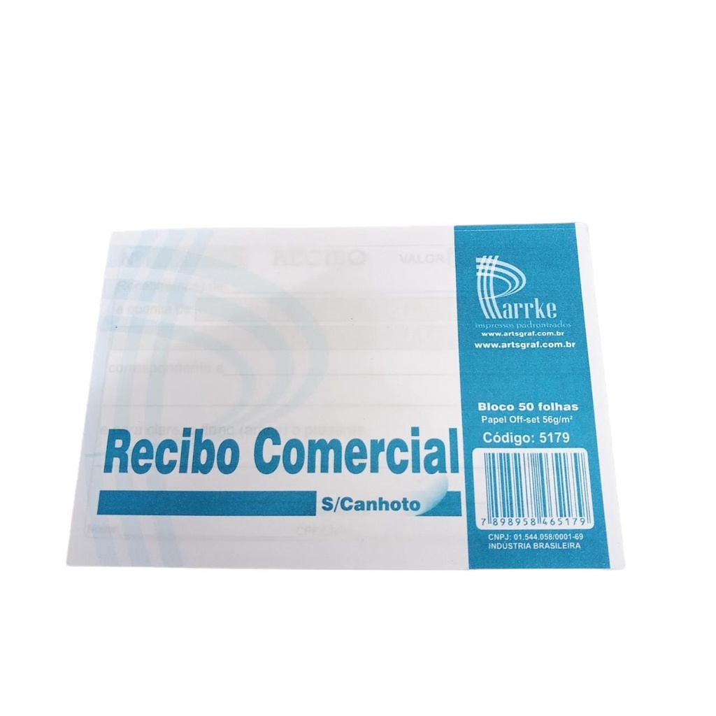 Recibo Comercial S Canhoto 50FLS | Shopee Brasil