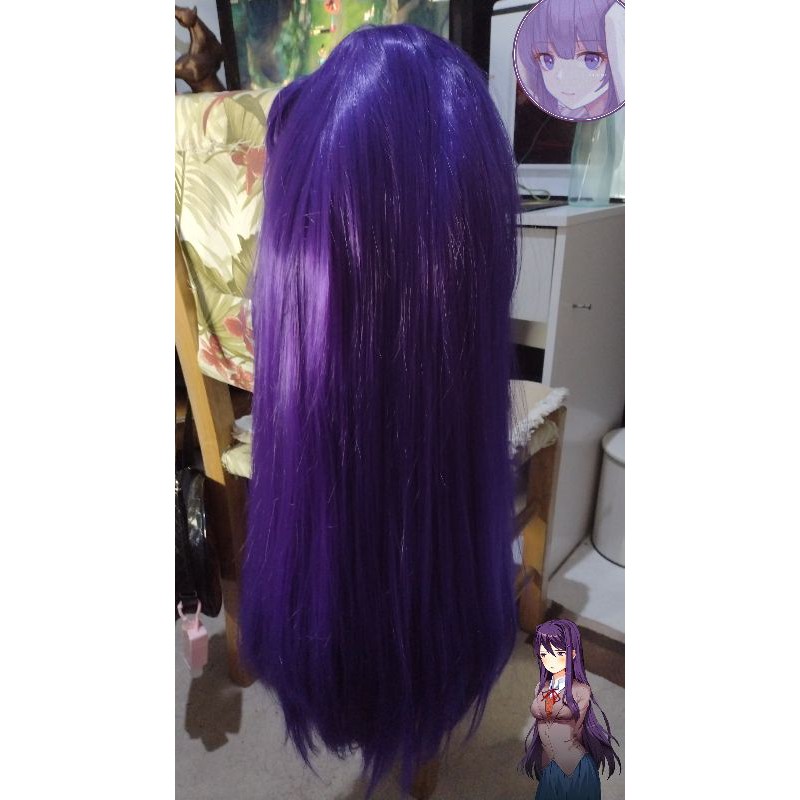 Peruca roxa cosplay 80 cm | Shopee Brasil