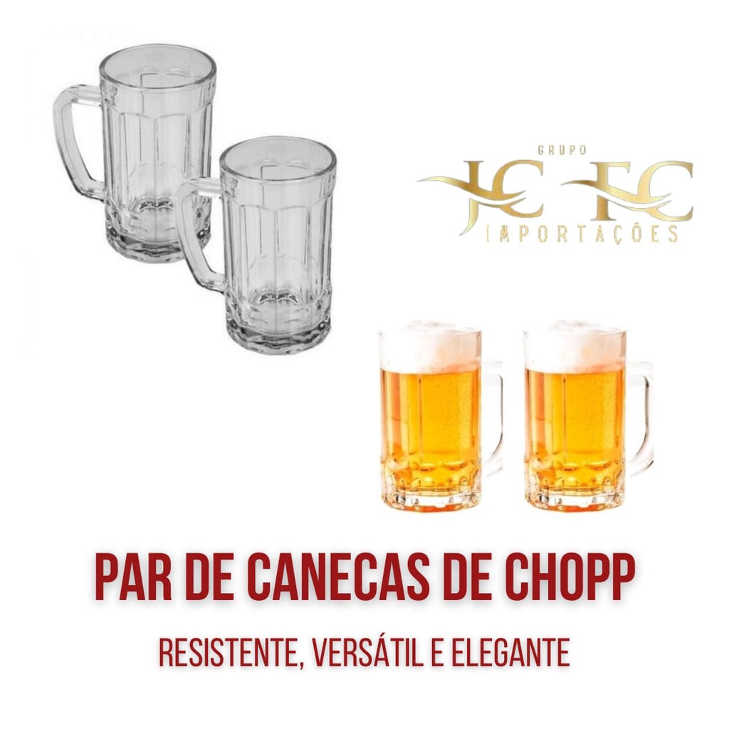 Conjunto Com 2 Canecas De Chopp 400 Ml | Shopee Brasil