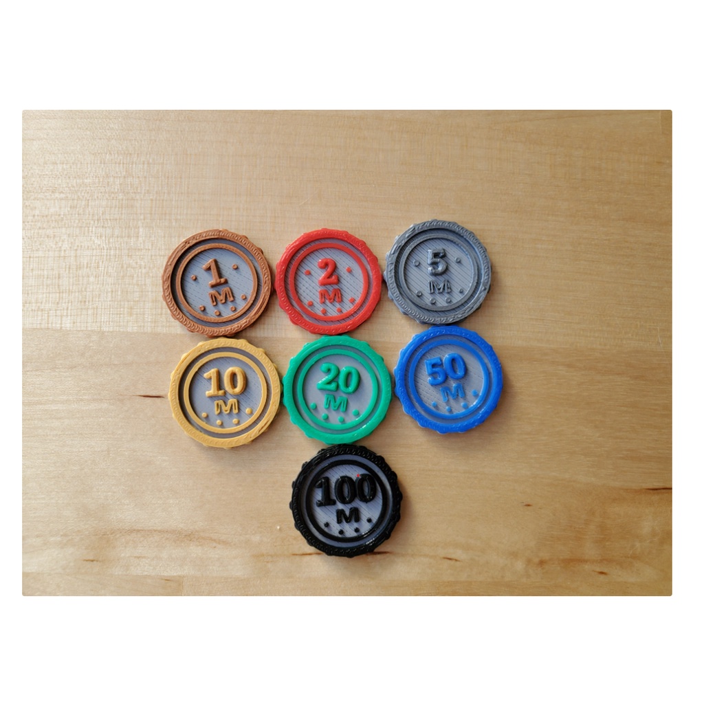 Moedas para Jogos de tabuleiro Board Game Boardgame Tokens 3D | Shopee ...