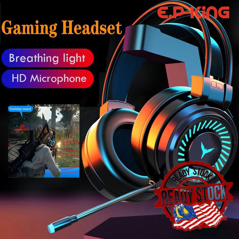 Gamer Gaming Headset Surround Som Estéreo Fones De Ouvido Com Fio Com ...
