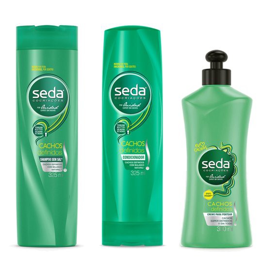 Kit Shampoo Seda Cachos Definidos 325ml + Condicionador 325ml + Creme ...