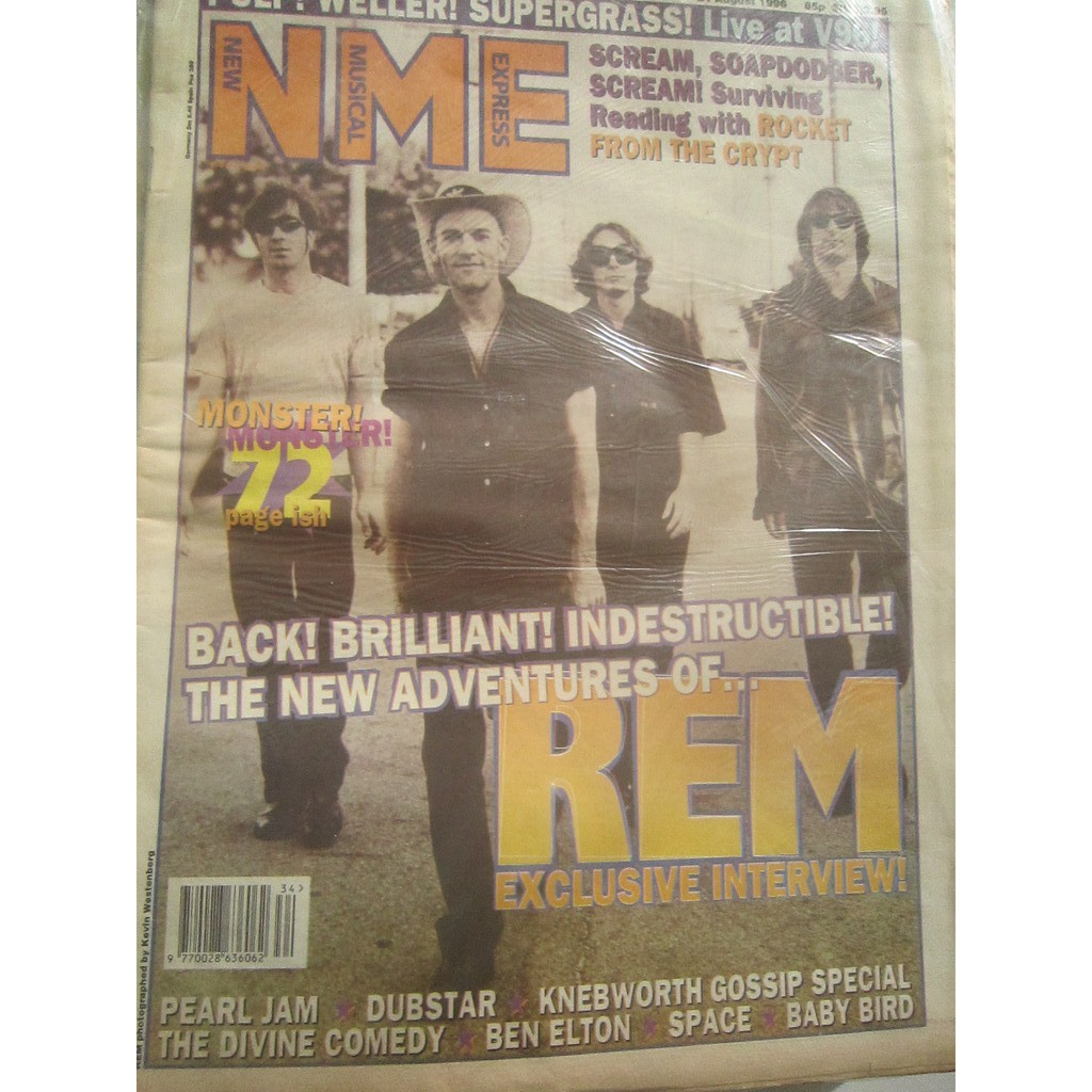 Revista Nme New Musical Express 24-08-1996 - Pearl Jam - Rem | Shopee ...