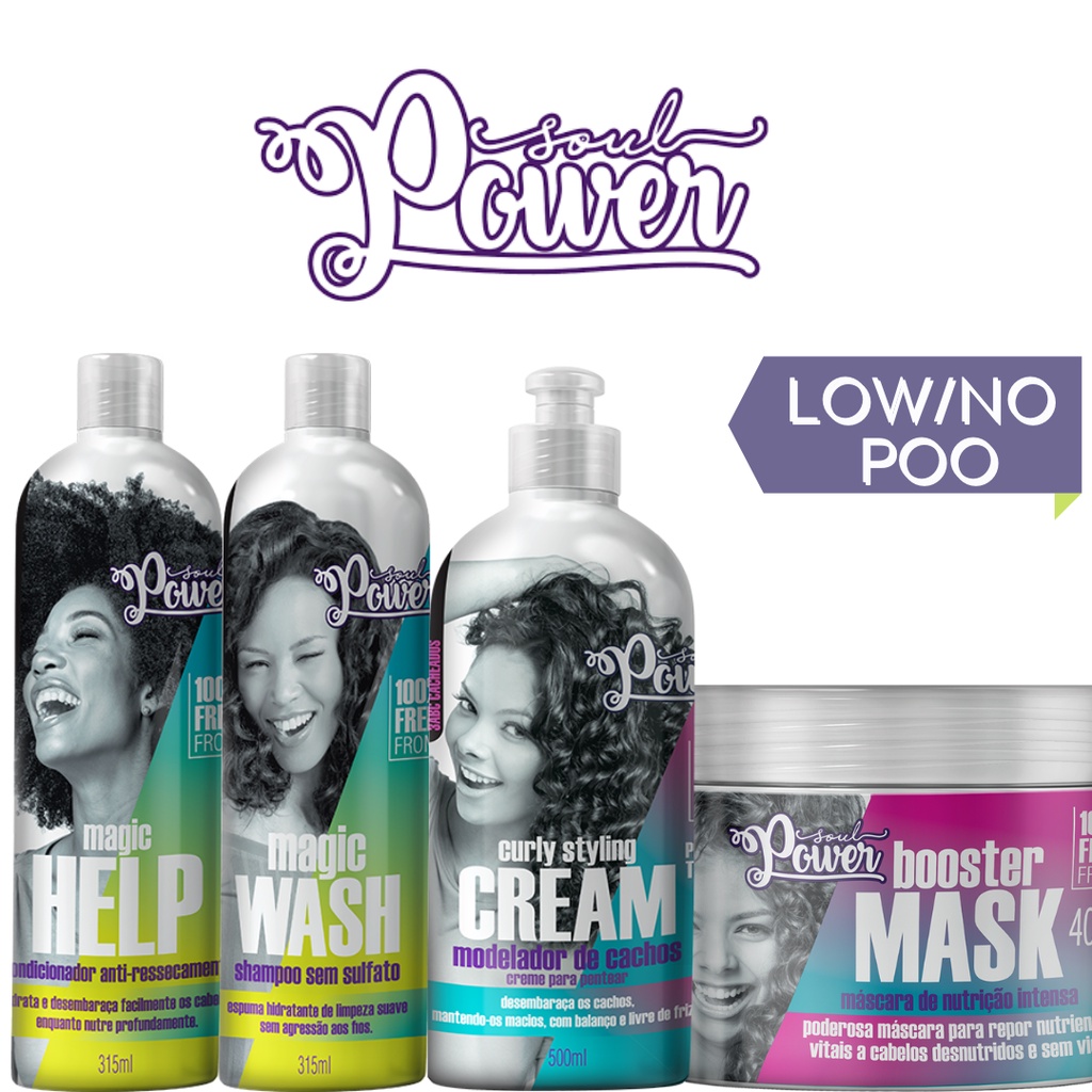Kit Soul Power Para Cabelos Cacheados Sampoo Condicionador Mascara E ...
