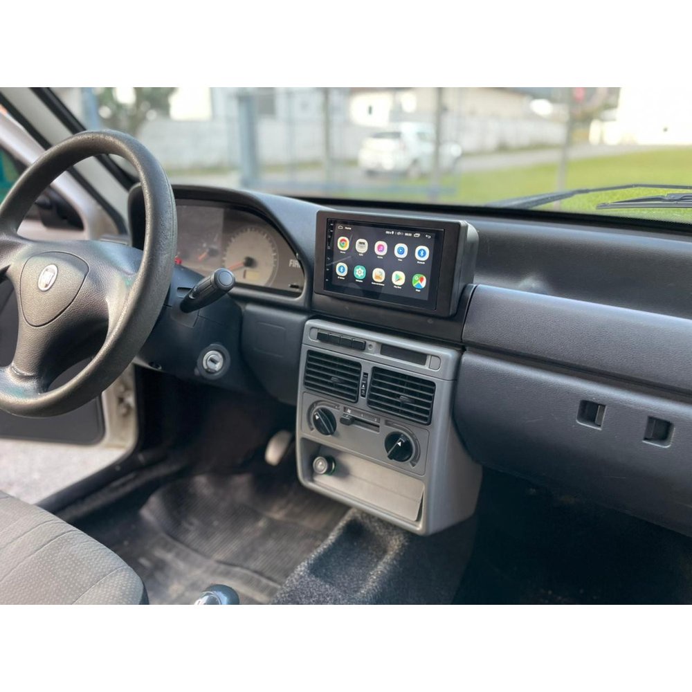 Moldura p/ MP5 2 Din Fiat Uno Mille 94/13 Fiorino Mille 97/13 - Cinza - Faz a Boa!