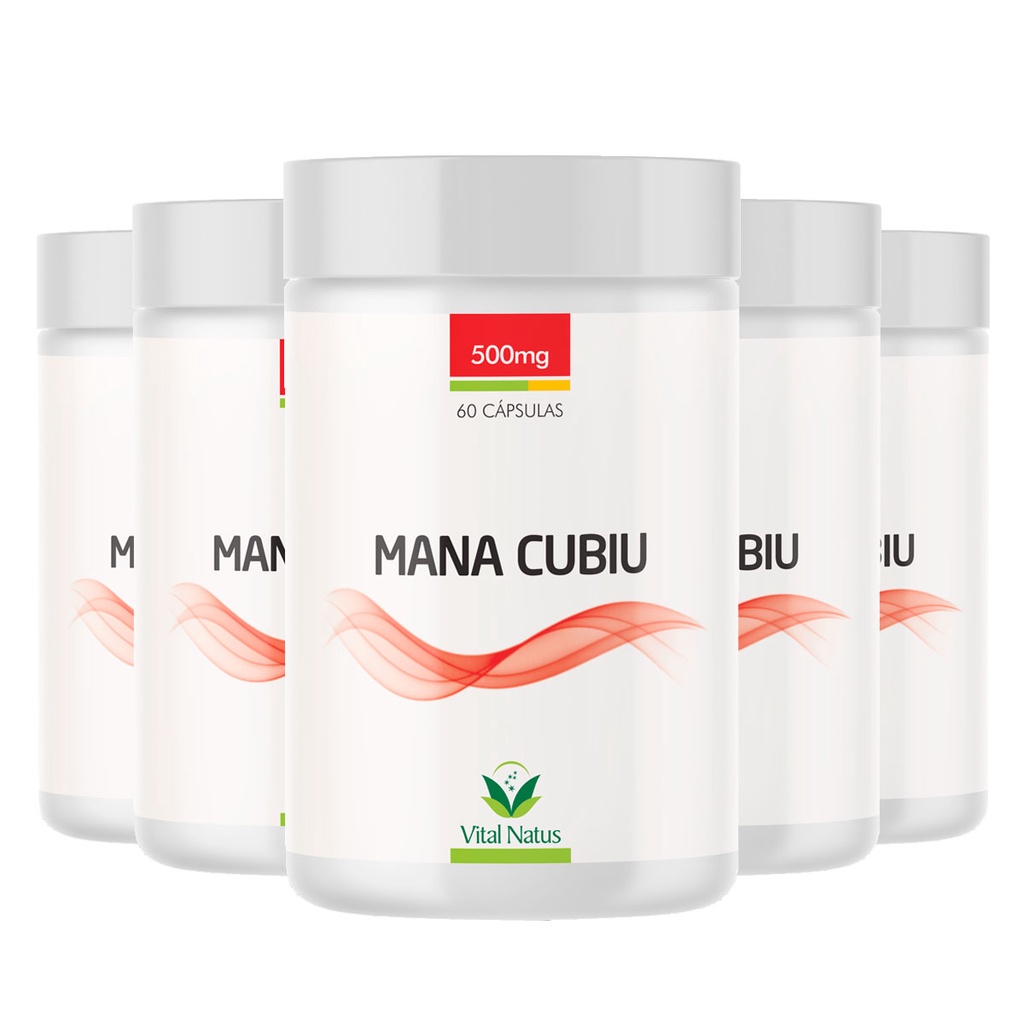 Kit c/5 Mana Cubiu 500mg - 5x60 Capsulas - Energia Pura - Vital Natus ...