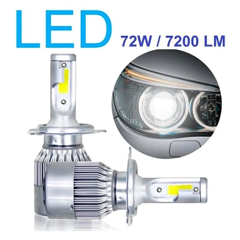 Kit Lâmpada Led Carro H4 6000k 9600 Lumens Super Branca Xenon | Shopee ...