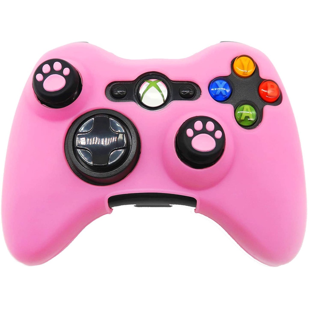 Capa De Silicone Controle Xbox 360 & Grips Rosa Pink | Shopee Brasil