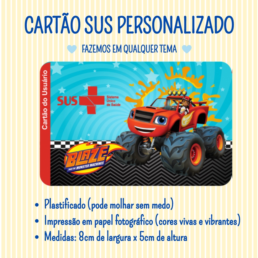 Cartão SUS Personalizado Blaze E Os Monster Machines | Shopee Brasil