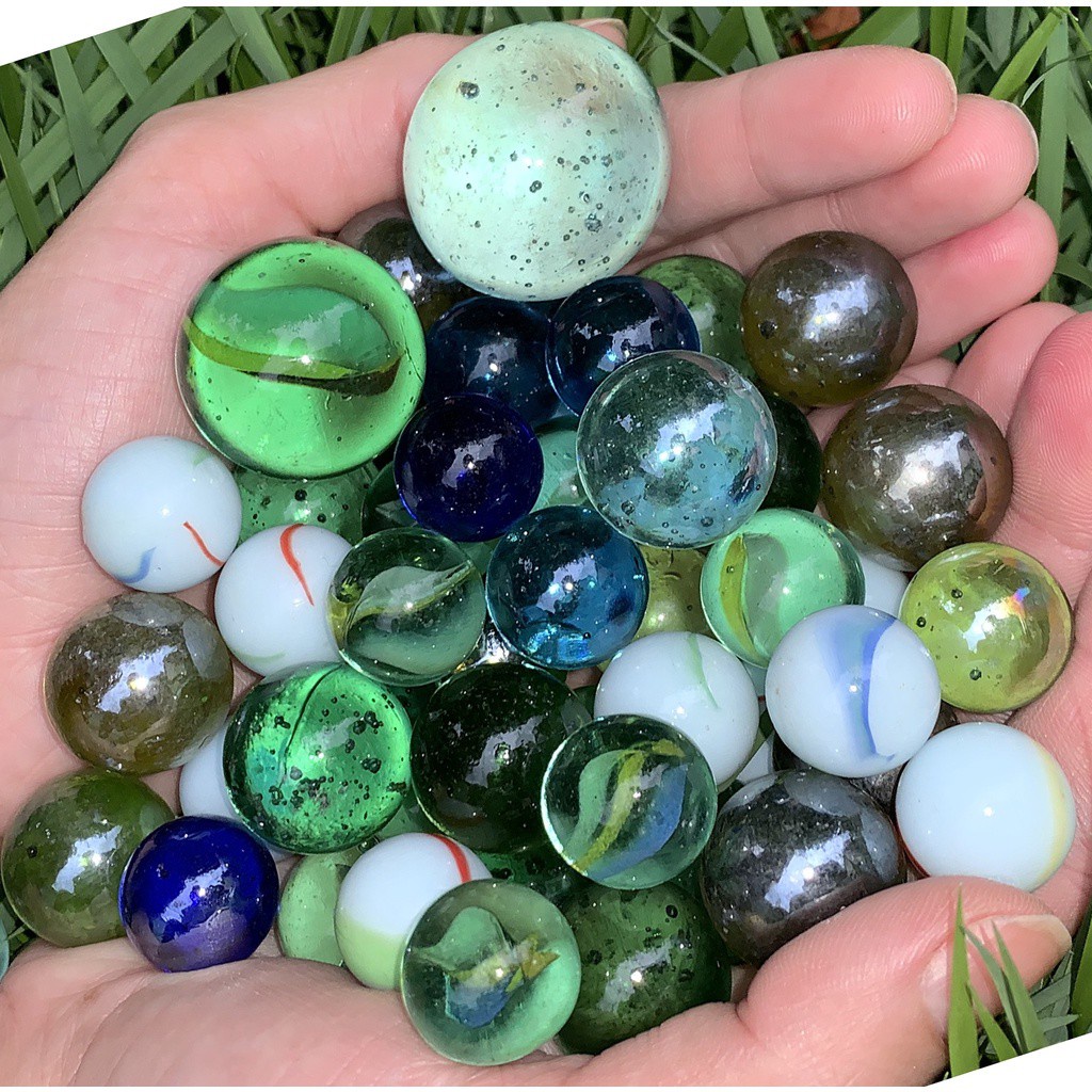 52 Bolinhas de Gude MIX c/ 7 Modelos Diferentes de Vidro | Shopee Brasil