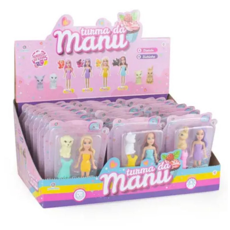 Boneca Polly Pocket Básica Turma da Manu Brinquedo Dog Cat Infantil ...