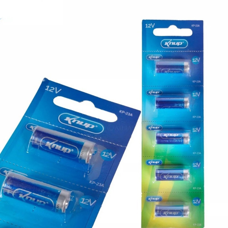 Cartela de Pilhas Bateria Alcalina 12v 23a Fina Com 5 Unidades Knup ...