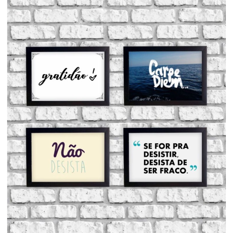 kit com 4 placas decorativas - Se for pra desistir, desista de ser ...